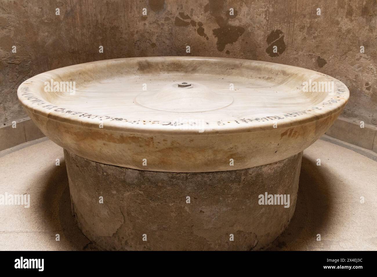 Pompeii thermal baths, or public baths interior; cold water fountain or ...