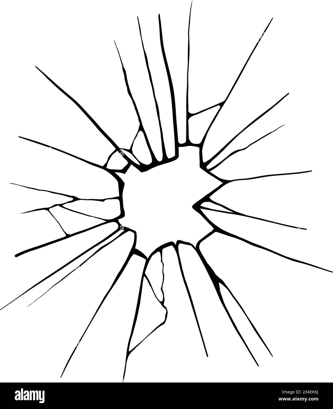 Cracked glass. Broken window, shattered glassy surface and break ...