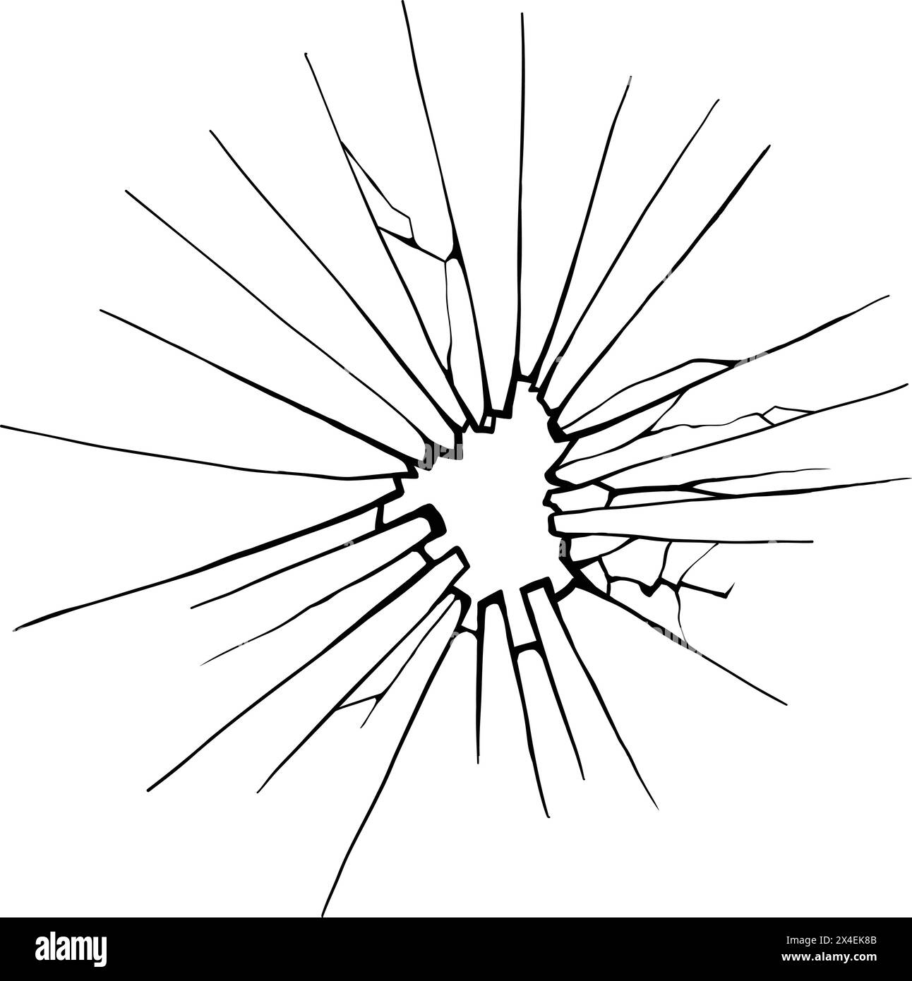 Cracked glass. Broken window, shattered glassy surface and break ...