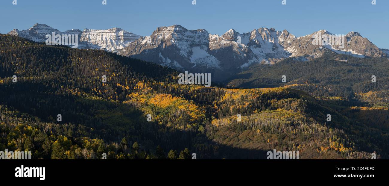 USA, Colorado, Uncompahgre National Forest. Panoramic with Sneffels ...