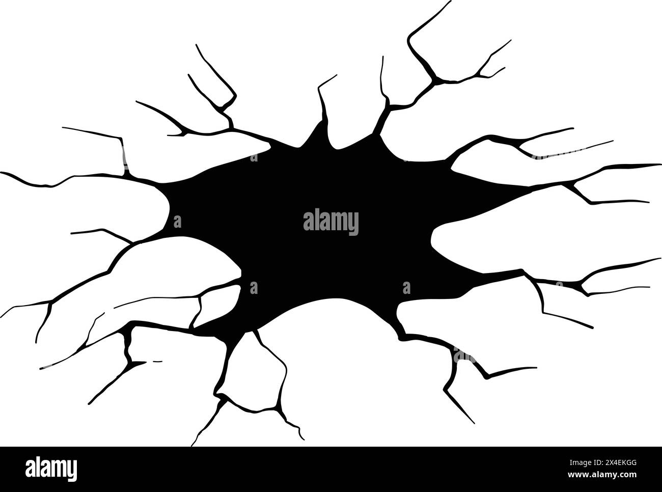 Dry crack. Ground hole crack, cracked craquelure and damaged wall ...