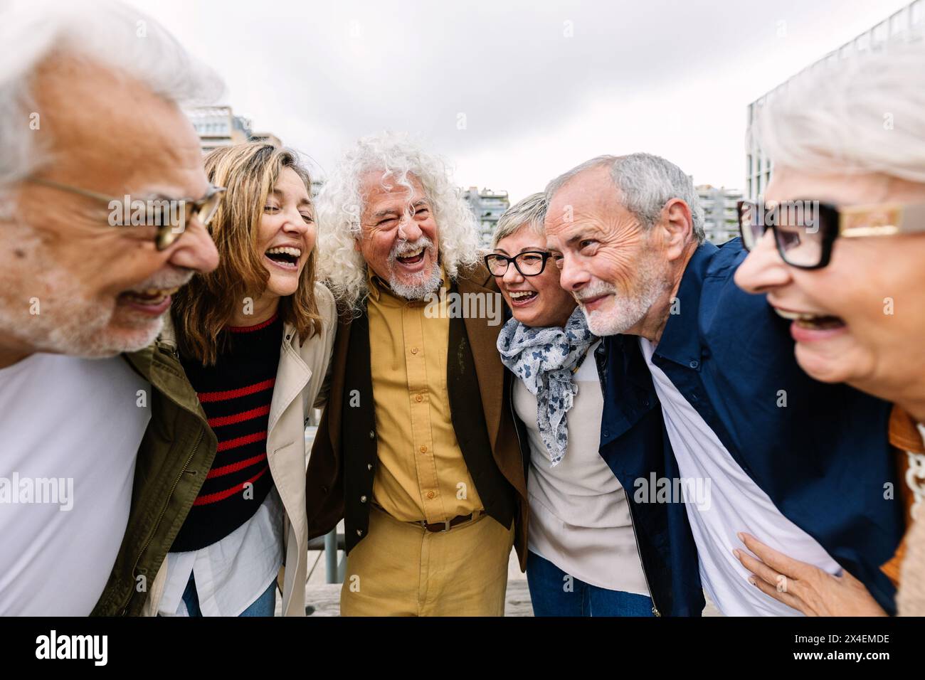 Happy senior group of people having fun together outdoor Stock Photo ...