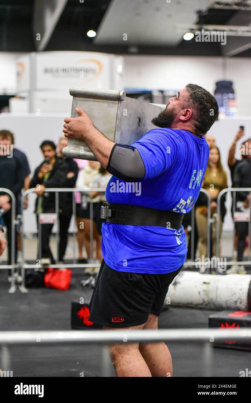 World Strongman competitor Fadi El-masri is seen in action at 2024 ...
