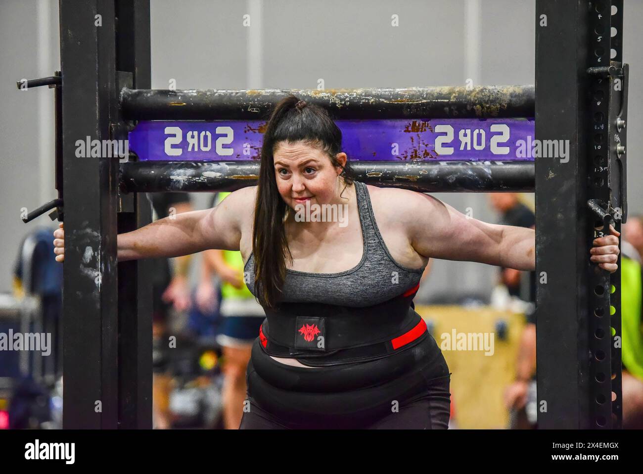 Australian Strongwoman Lucy Gillivour is seen in action with Yoke walk ...