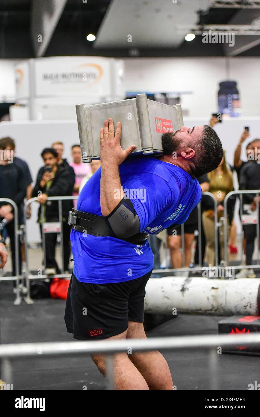 World Strongman competitor Fadi El-masri is seen in action at 2024 ...