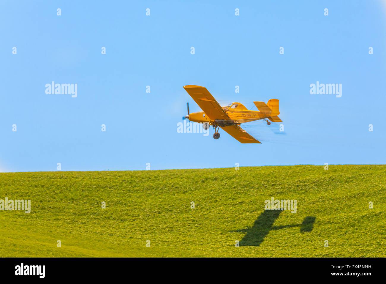 USA, Idaho, Genesee. Crop duster airplane. (Editorial Use Only Stock ...