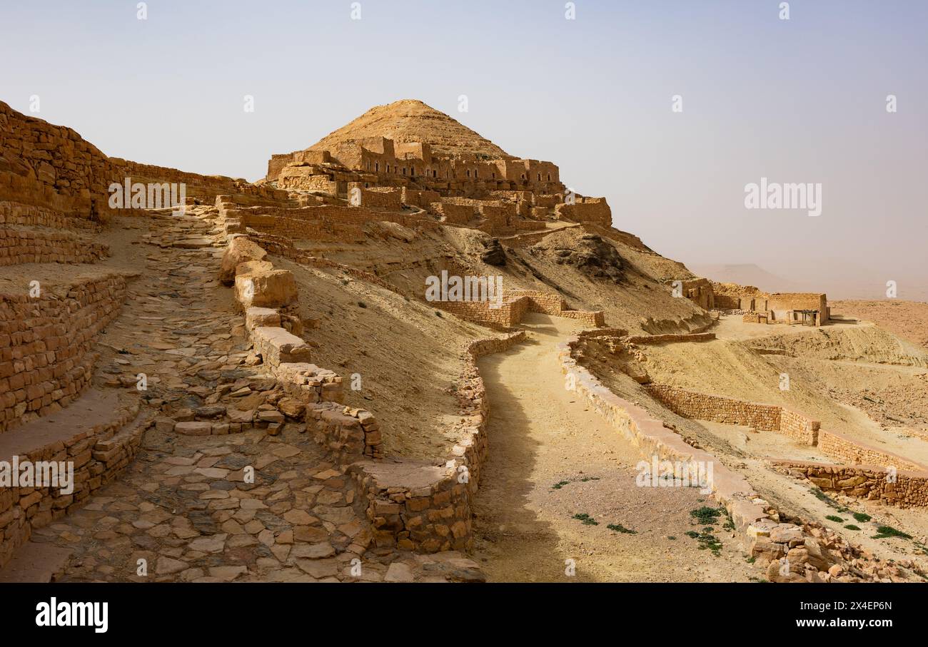 Ancient abandoned Berber dwellings of Ksar Guermassa, Tunisia Stock ...