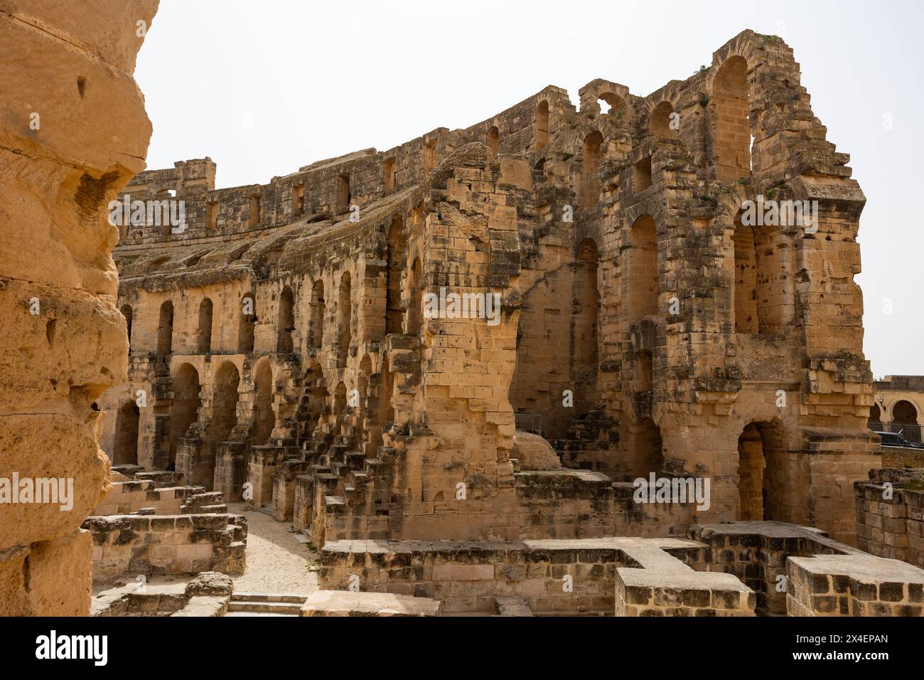 Impressive ruins of the largest colosseum in North Africa, huge Roman ...