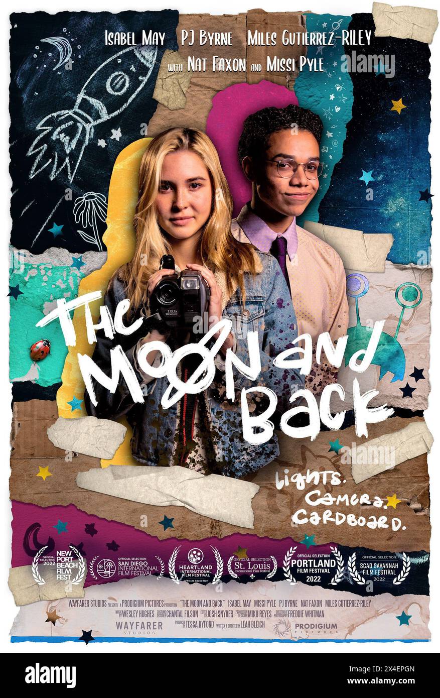 THE MOON & BACK, (aka THE MOON AND BACK), poster, from left: Isabel May, Miles Gutierrez-Riley ...