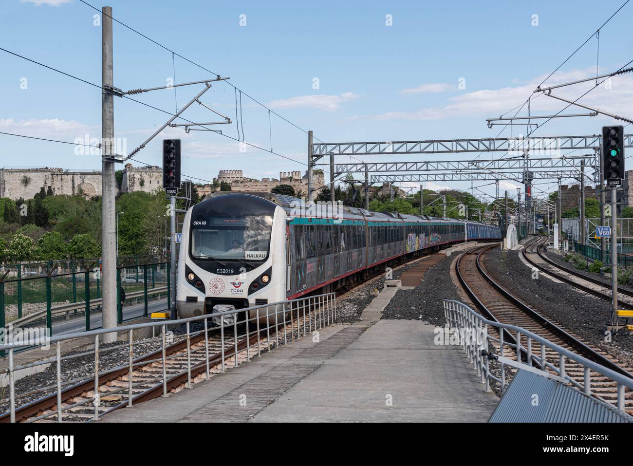 ISTANBUL- TURKEY, APRIL 15, 2024; Marmaray Train Station on the Europan ...