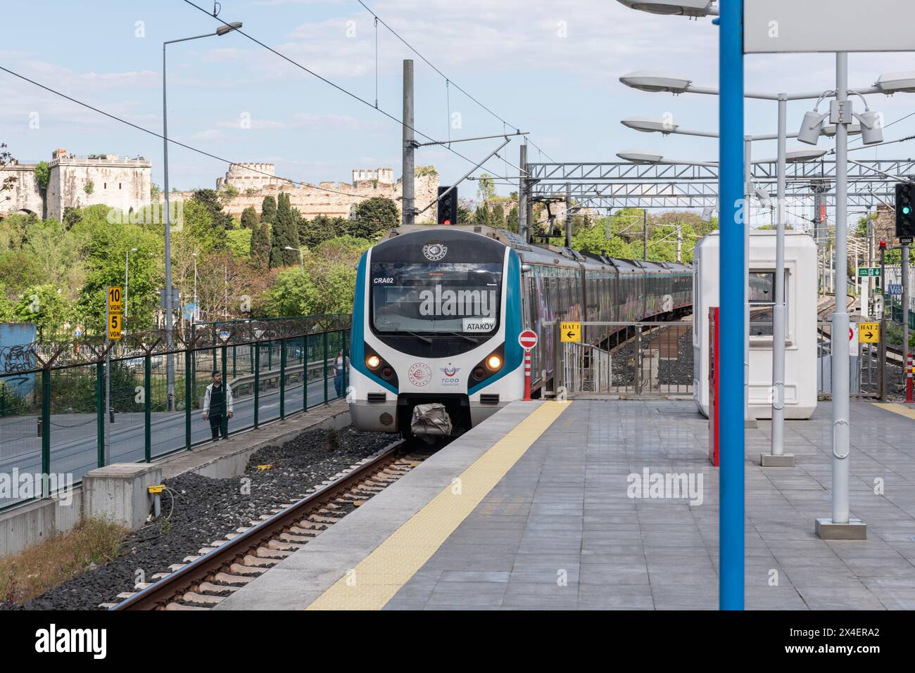 ISTANBUL- TURKEY, APRIL 15, 2024; Marmaray Train Station on the Europan ...