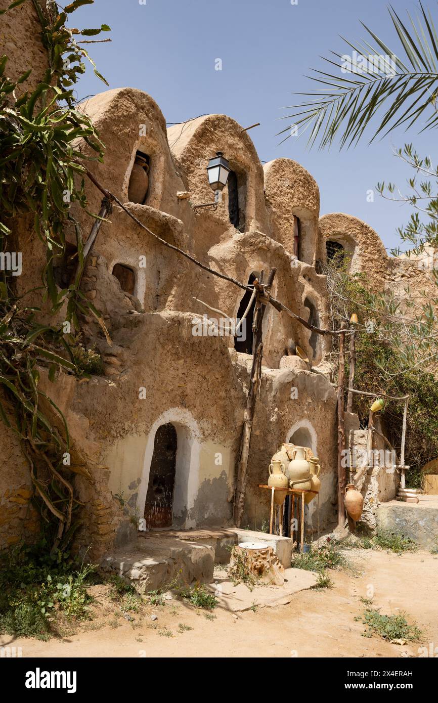 Traditional ancient multi-level earthen granaries in Ksar Medenine ...