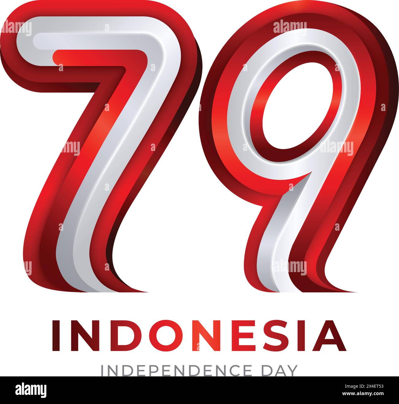 79th Indonesian Independence, 17 august 2024 concept logo with red and ...
