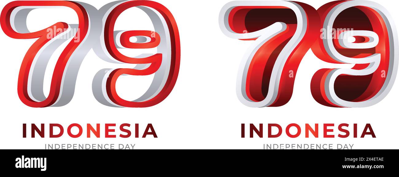 79th Indonesian Independence concept logo. stylish design with red and ...