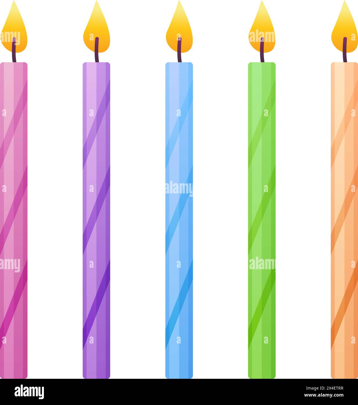 Illustration of five colorful birthday candles Stock Vector Image & Art ...