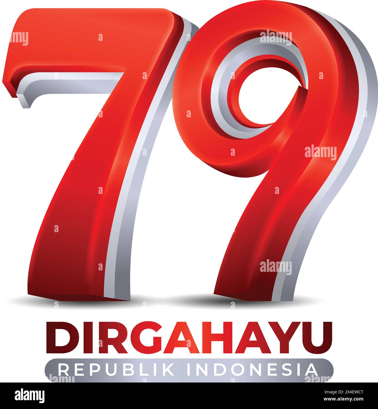 Happy 79th Indonesia Independence Day with simple and modern design ...