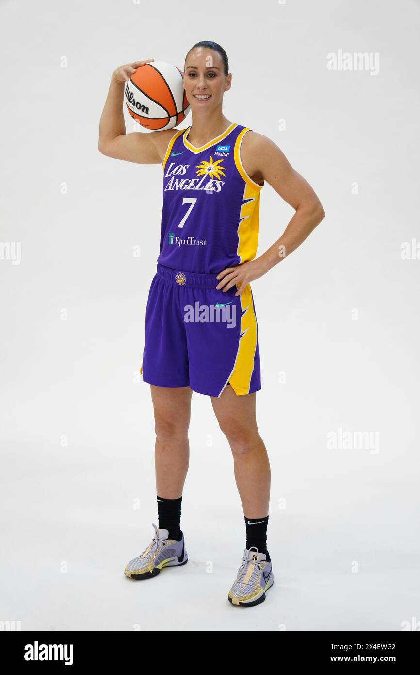 LA Sparks forward Stephanie Talbot (7) poses during WNBA media day ...