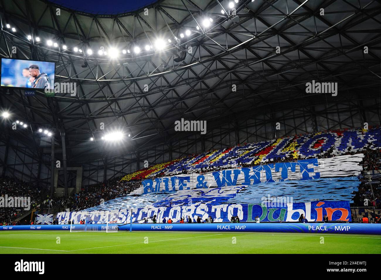 Tifo of Fans of Olympique of Marseille before the UEFA Europa League ...