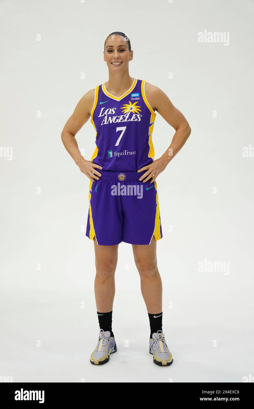 LA Sparks forward Stephanie Talbot (7) poses during WNBA media day ...