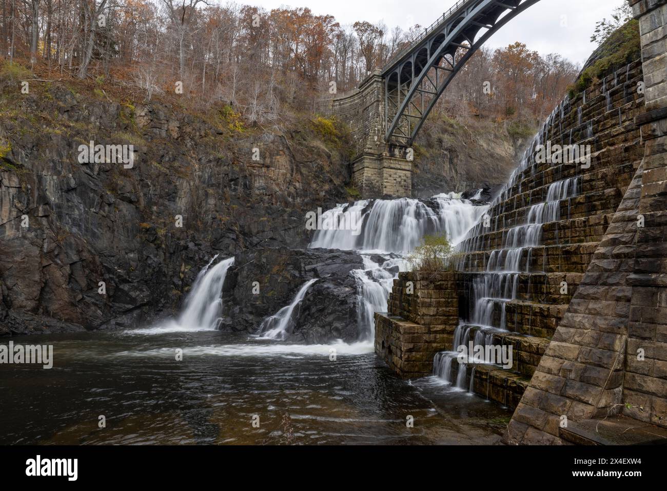 USA, New York, Croton. Croton Ridge Park, Croton River Dam Stock Photo ...