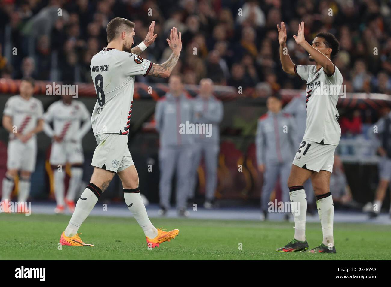 Rome, Italy 2.05.2024: Robert Andrich of Leverkusen score the goal 0-2 ...