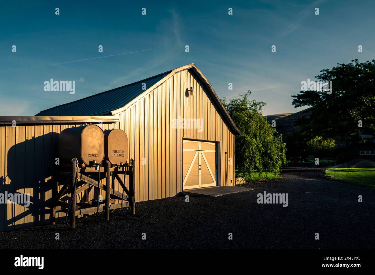 USA, Oregon, Milton-Freewater. The expanded grounds at Resurgent Vineyard in the Walla Walla AVA ...