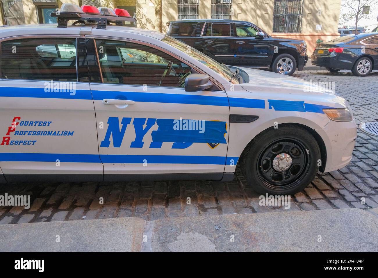 New York, New York, USA. 2nd May, 2024. False NYPD Police Cruisers ...