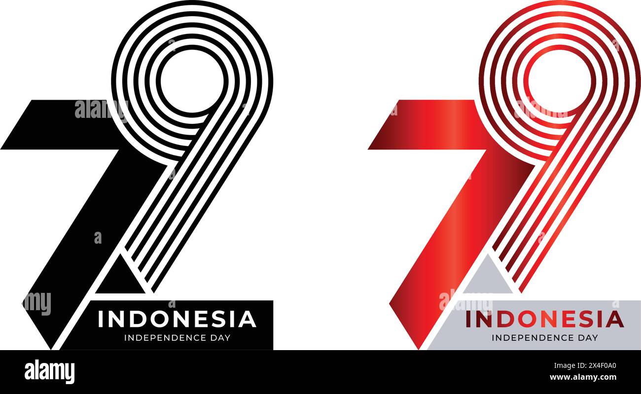 79th Indonesian Independence concept logo, with different modern design ...