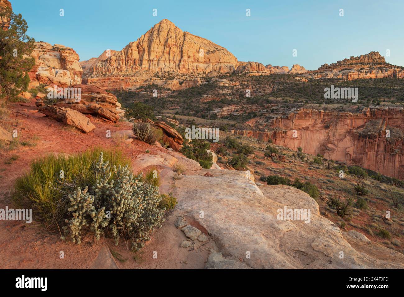 Pectols Pyramid seen from the Rim Trail, Capitol Reef National Park ...