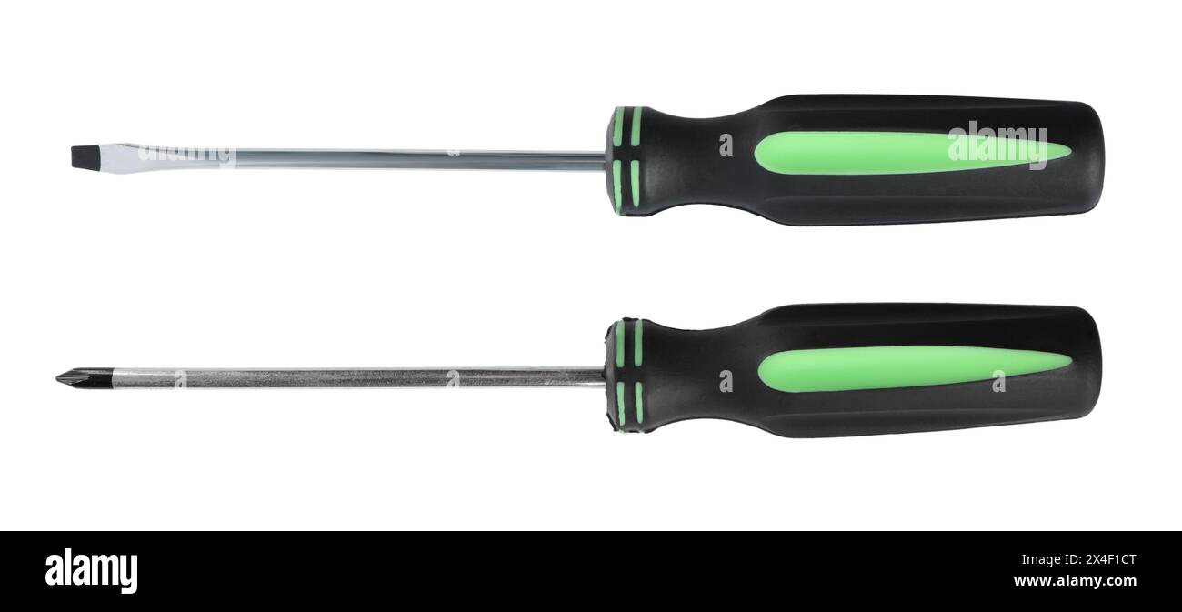 Two different screwdrivers isolated on white, set Stock Photo - Alamy