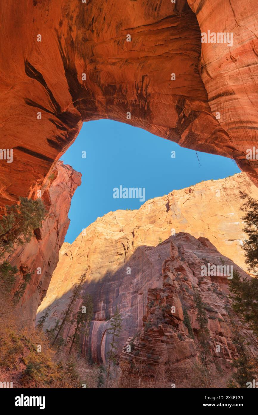 Double Arch Alcove on Taylor Creek, Kolob Canyons. Section of Zion ...