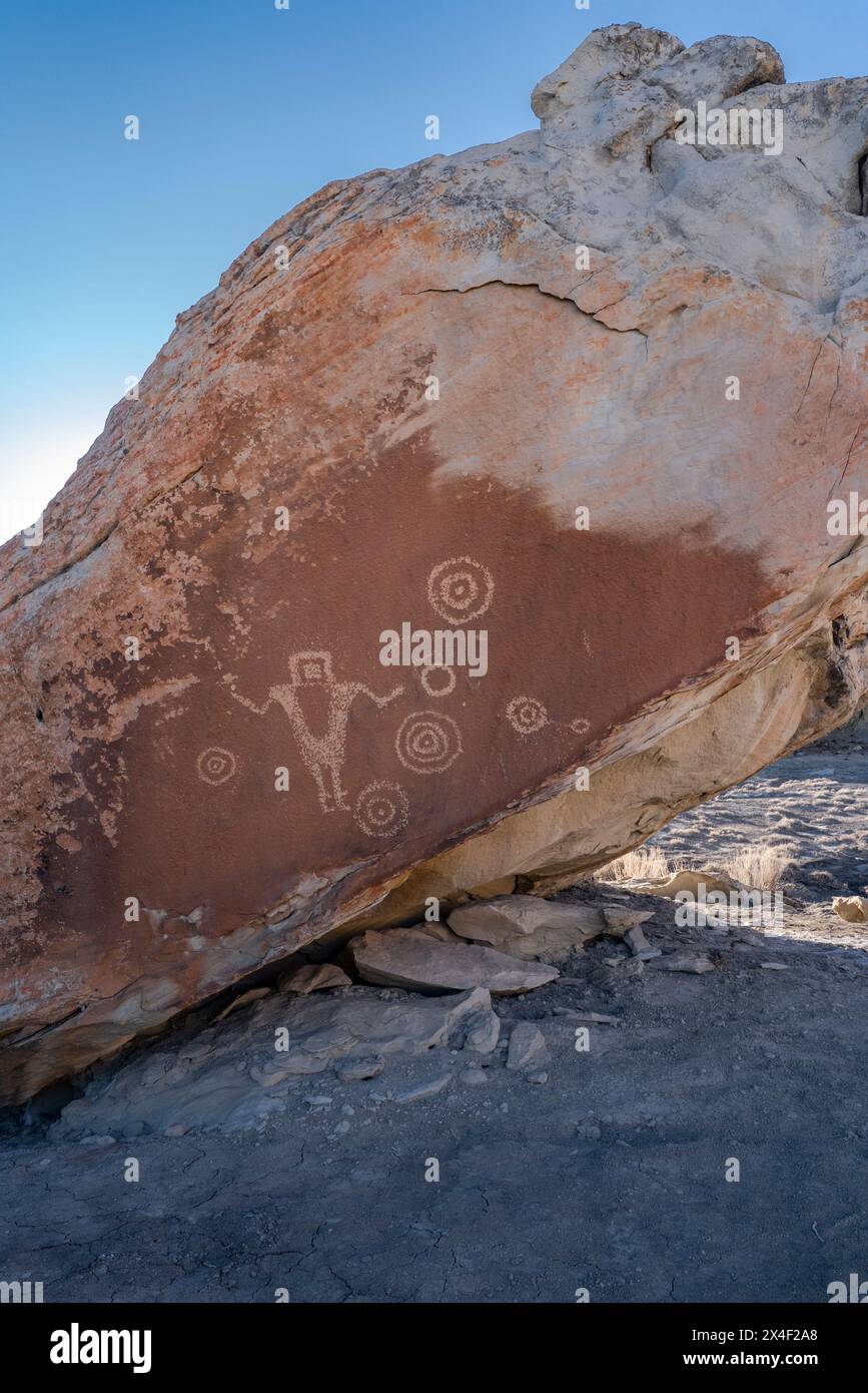 USA, Utah. Juggler Panel petroglyphs in San Rafael Swell Recreation ...