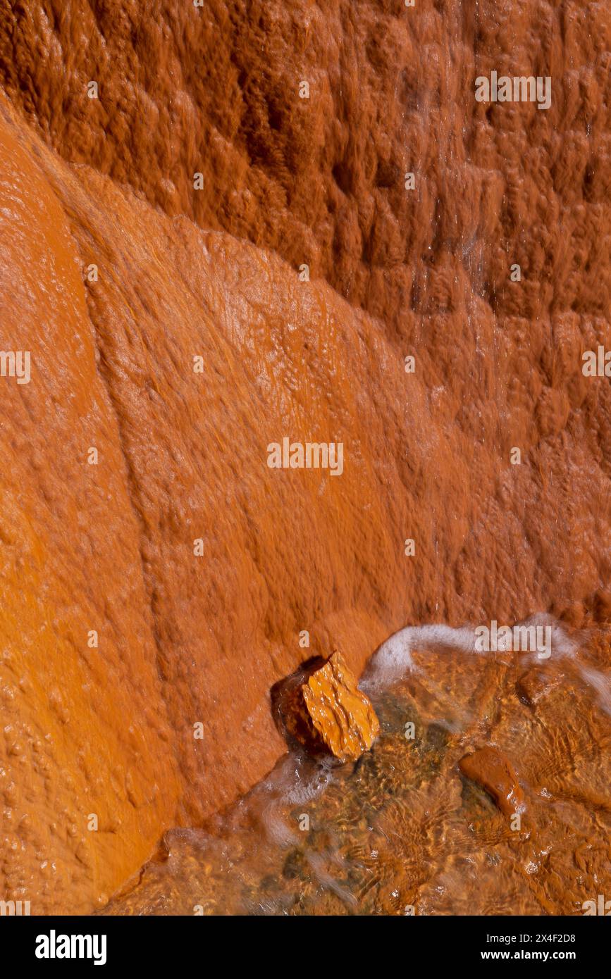 USA, Utah. Crystal Geyser, a cold water geyser, travertine geological ...