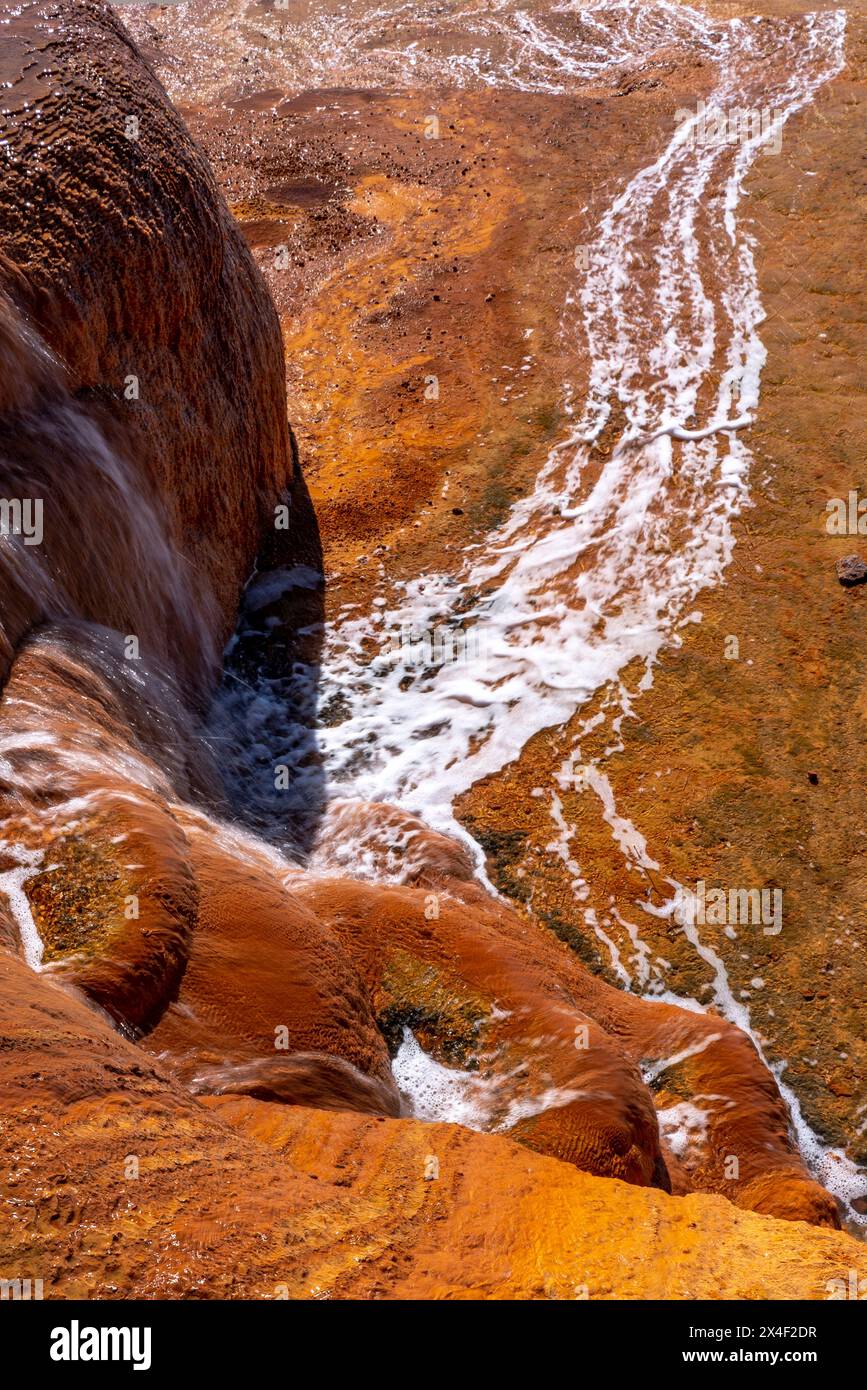 USA, Utah. Crystal Geyser, a cold water geyser, travertine geological ...