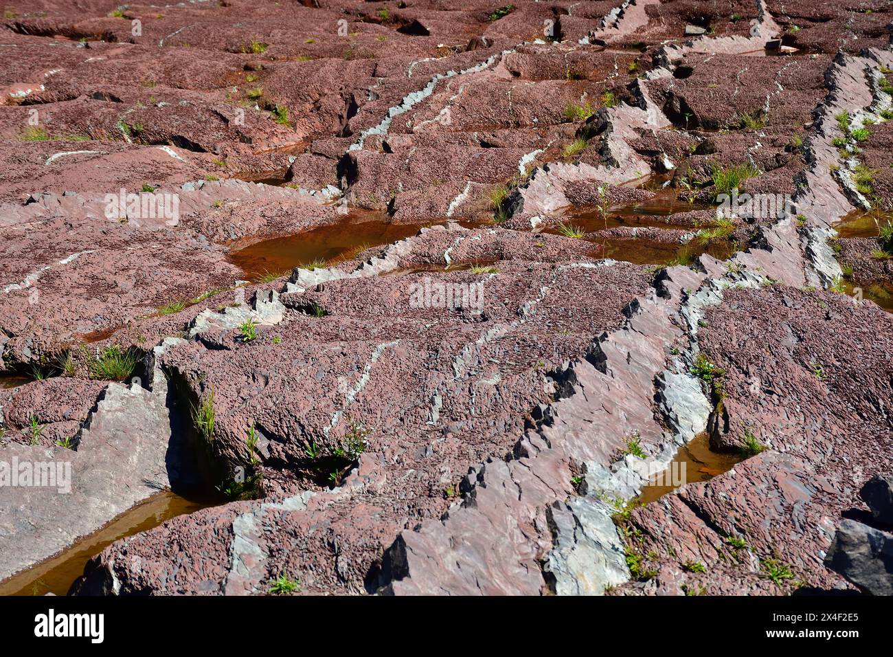 Layers succession of sedimentary rock formed from shale and slate ...