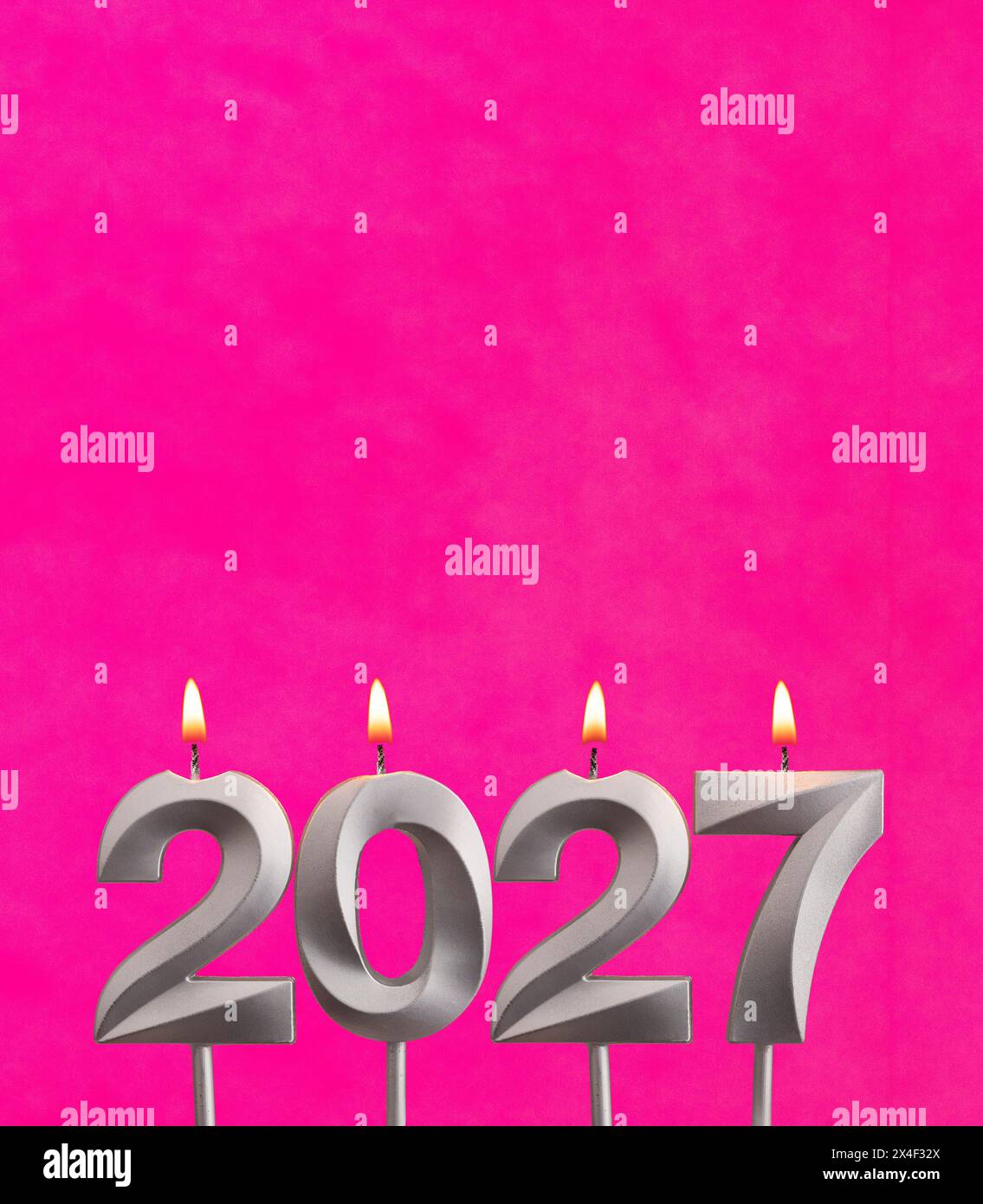 Happy new year 2027 - Candles in the form of lit numbers Stock Photo ...