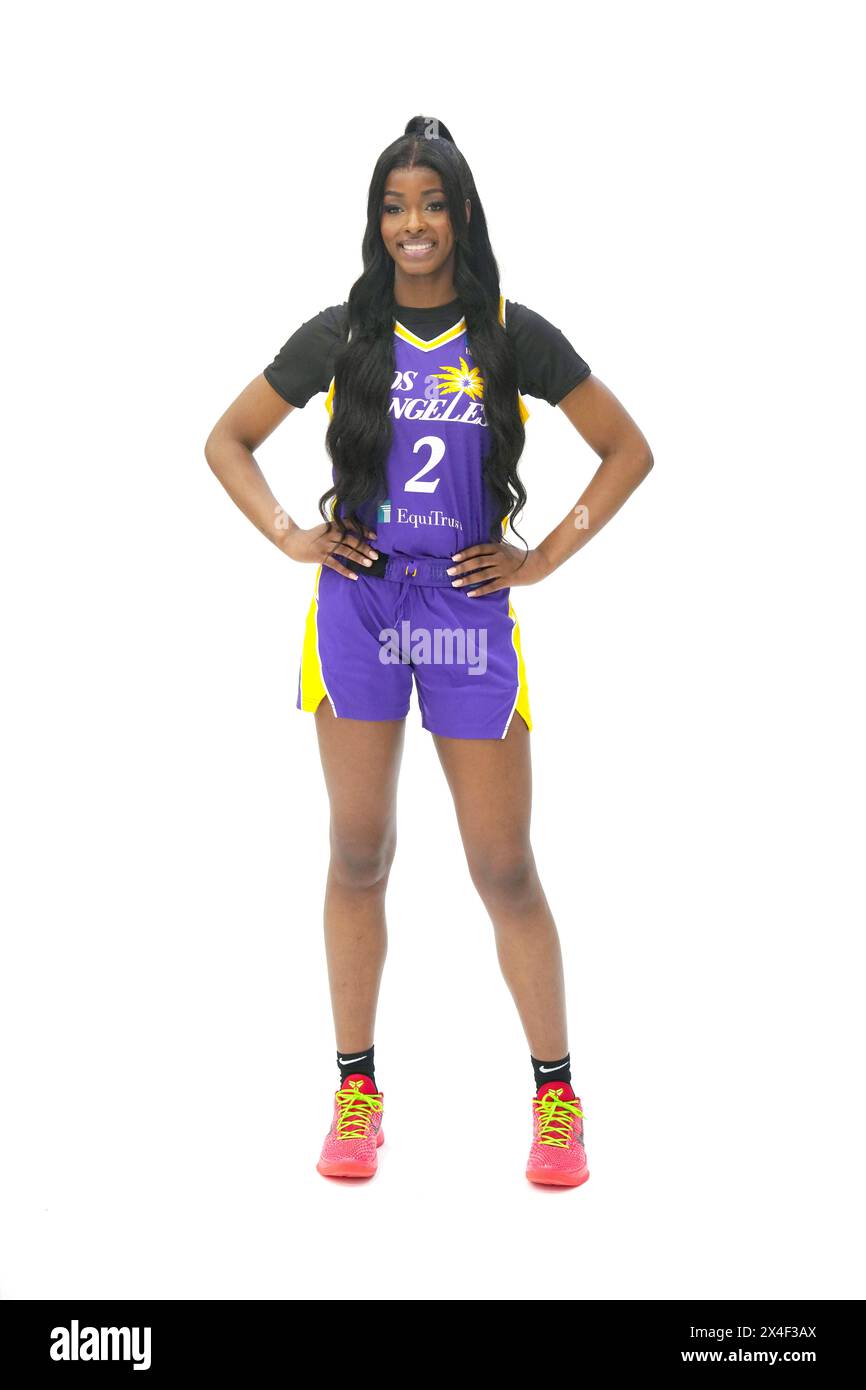 LA Sparks forward Rickea Jackson (2) poses during WNBA media day ...