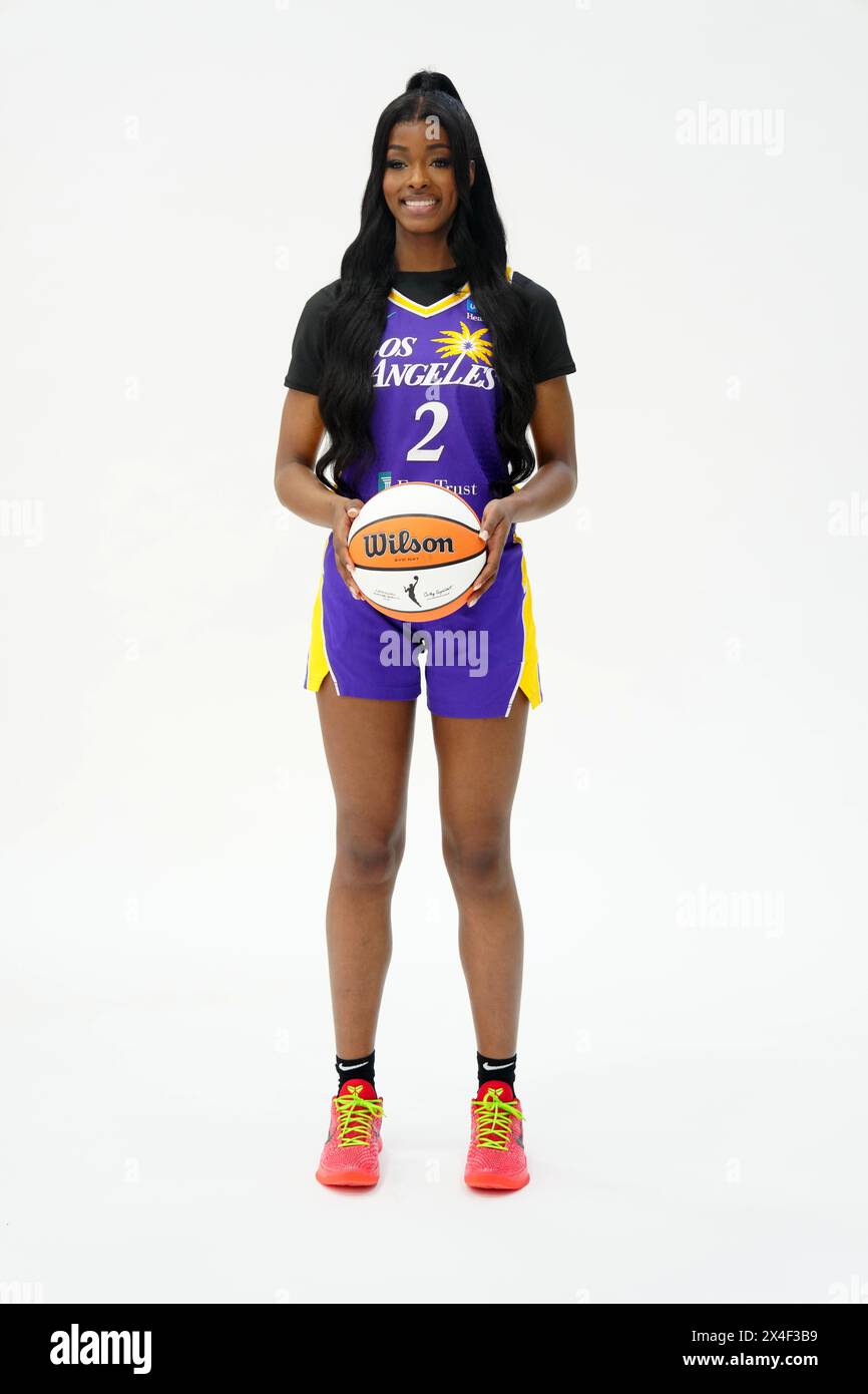 LA Sparks forward Rickea Jackson (2) poses during WNBA media day ...