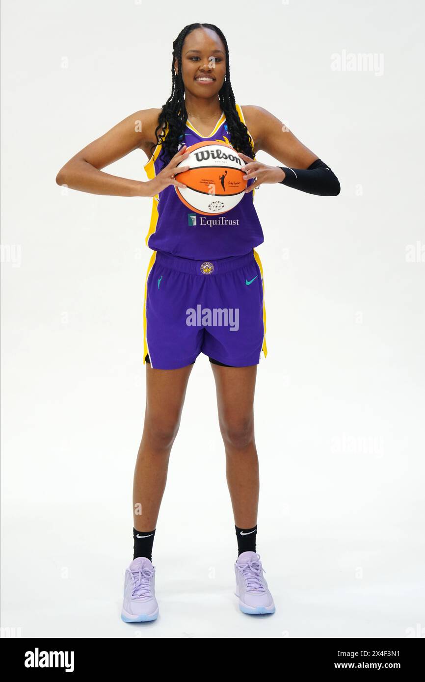 LA Sparks forward Azura Stevens (23) poses during WNBA media day ...
