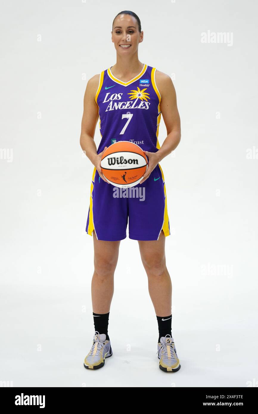 LA Sparks forward Stephanie Talbot (7) poses during WNBA media day ...