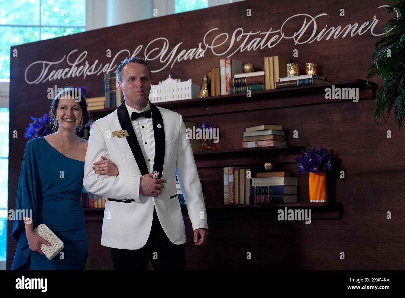 Scott Phillips, right, 2024 Nebraska Teacher of the Year, and Carissa ...