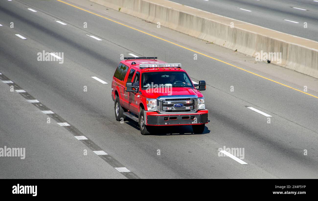 NORWALK, CT, USA- MAY 2, 2024: Fire marshal car is leaving from ...