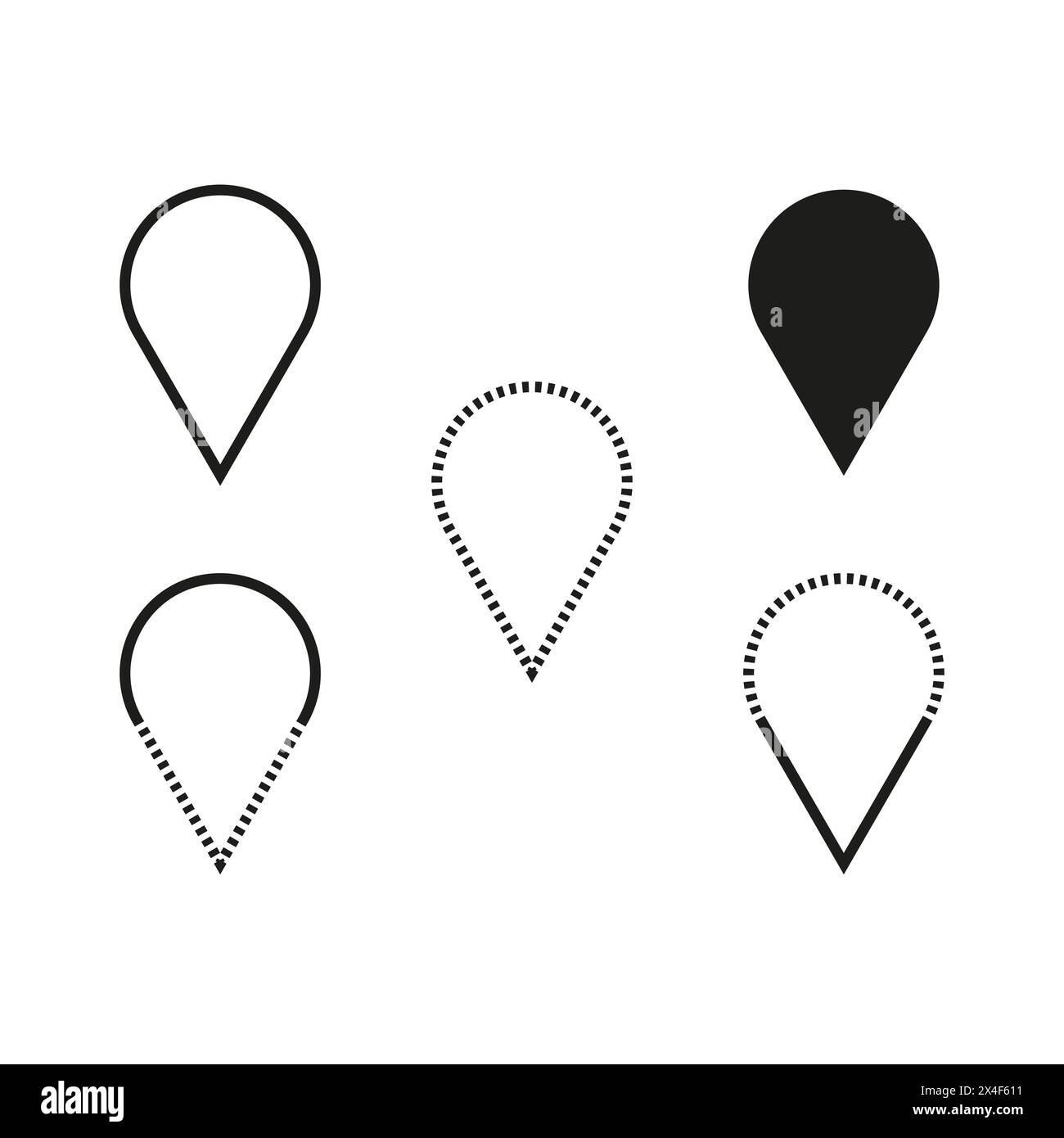 Location Marker Icons Set Various Map Pin Symbols Vector Navigation Pointers Collection Stock