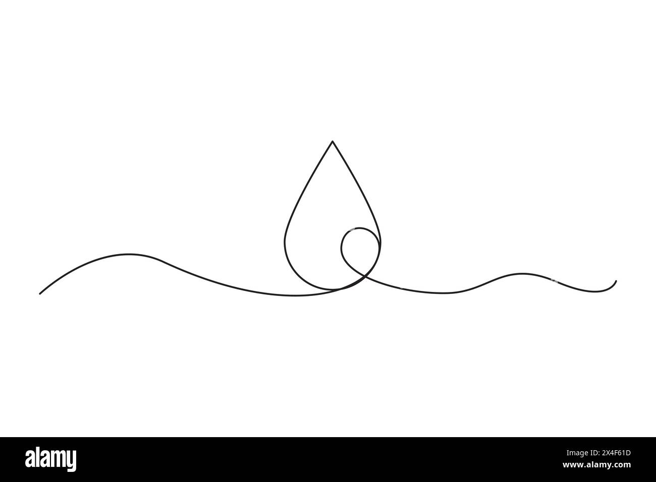 Minimalist water drop line art vector. Single line water symbol. Vector ...