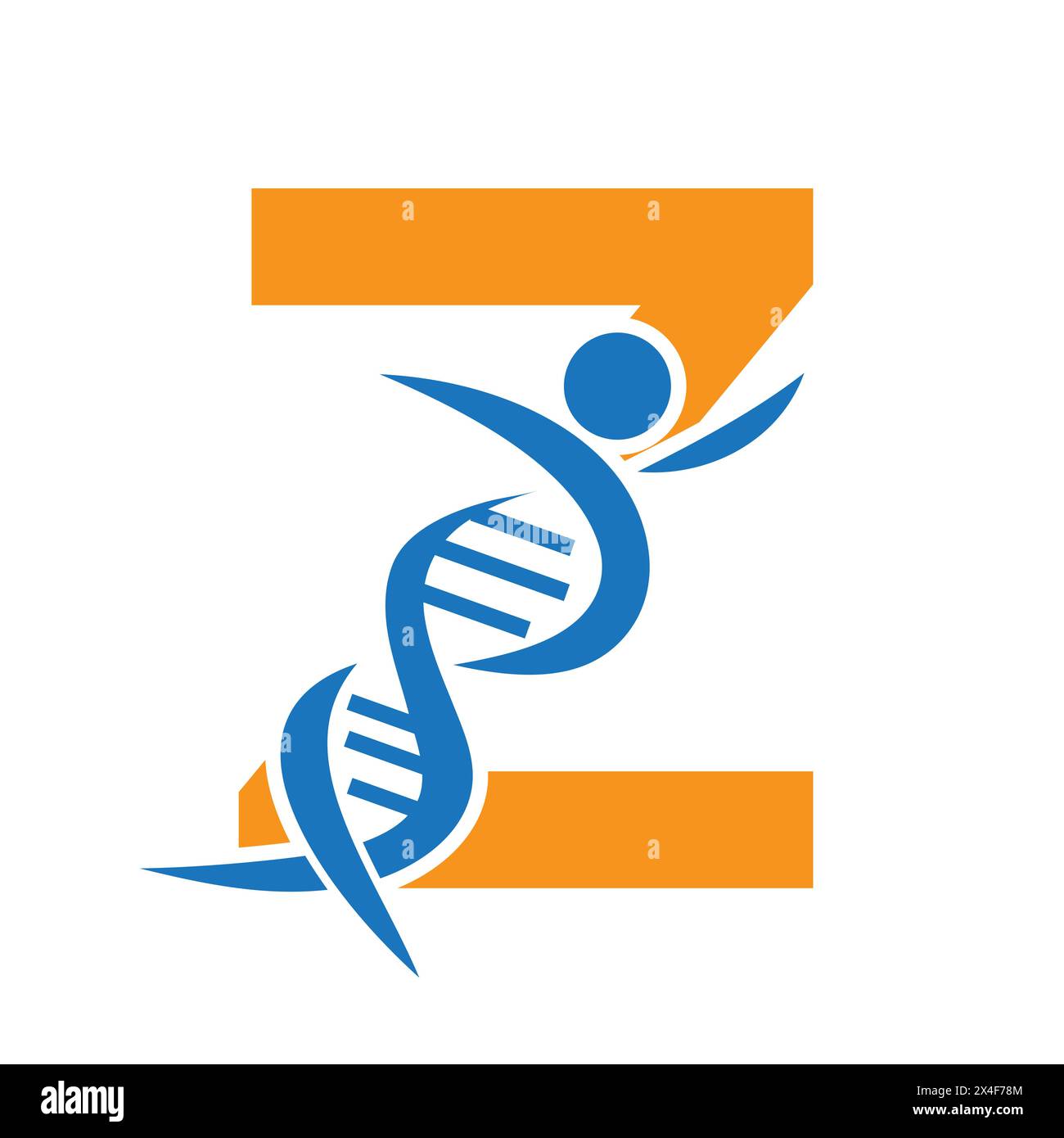Letter Z DNA Logo With Human Symbol. DNA Cell Icon. Health Care Sign ...