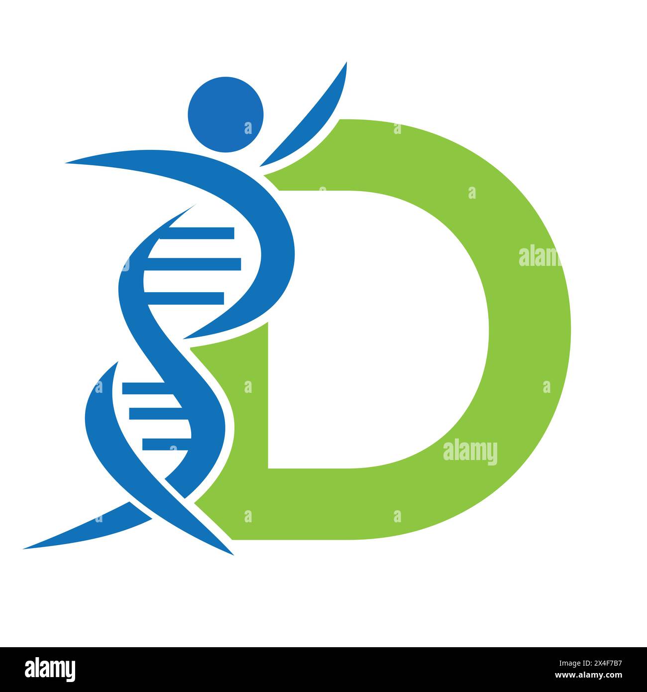Letter D DNA Logo With Human Symbol. DNA Cell Icon. Health Care Sign ...