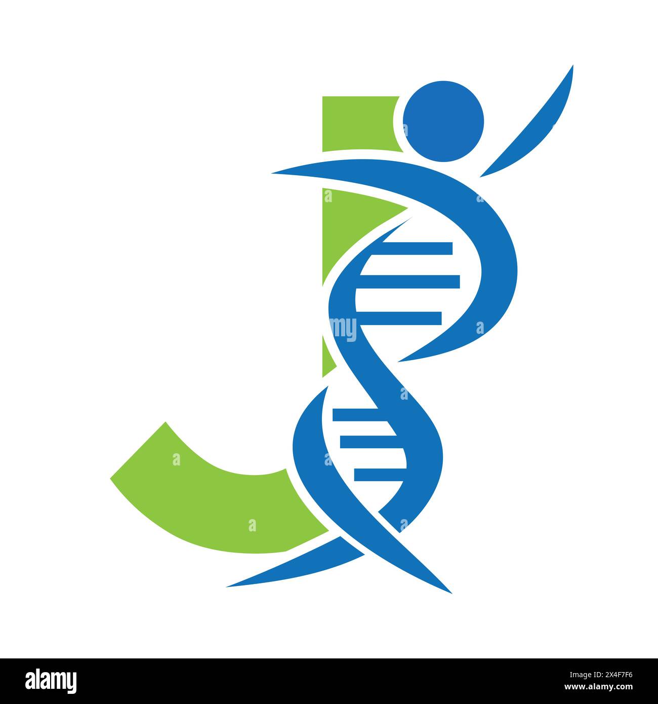 Letter J DNA Logo With Human Symbol. DNA Cell Icon. Health Care Sign ...