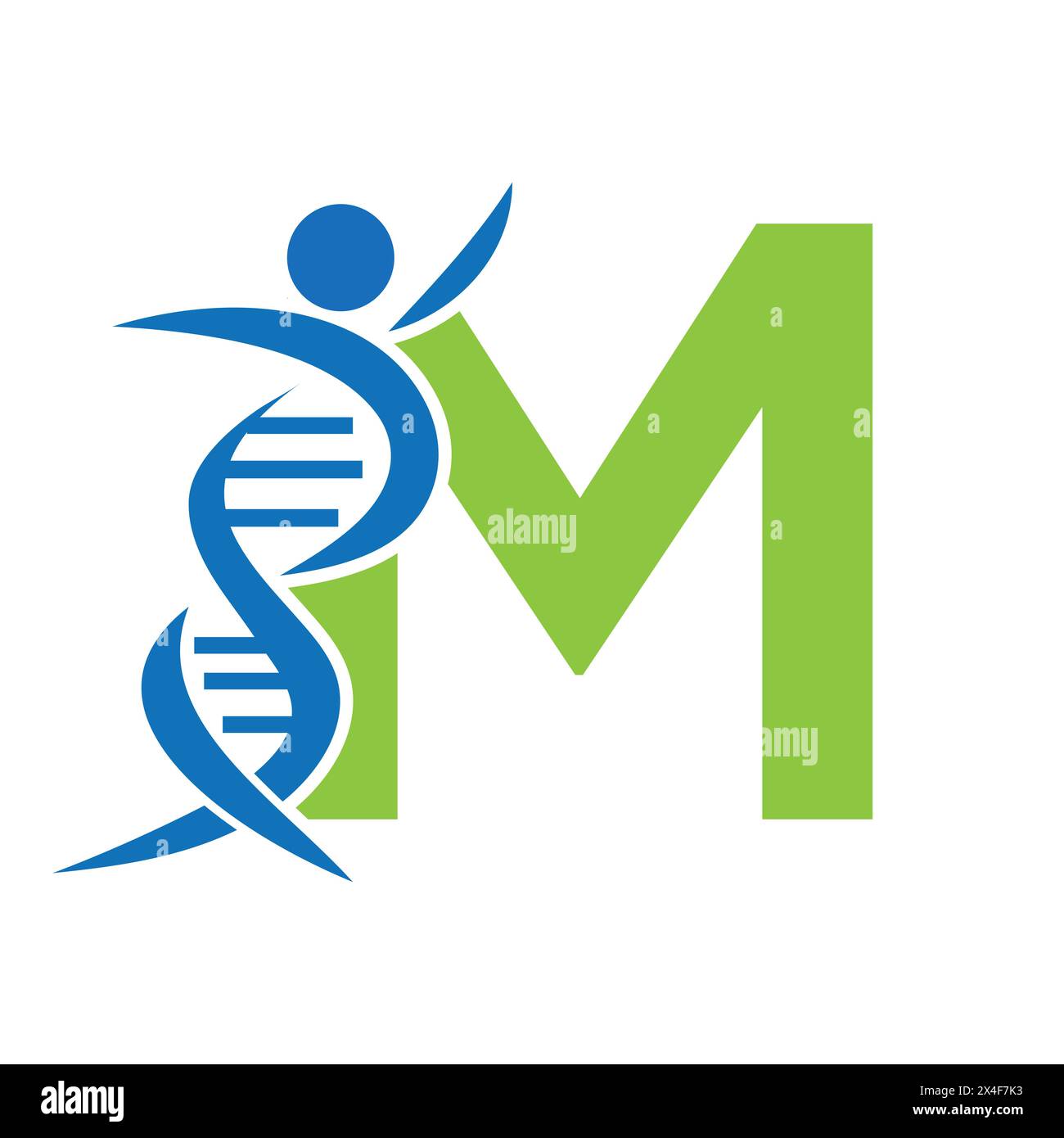 Letter M DNA Logo With Human Symbol. DNA Cell Icon. Health Care Sign Stock Vector Image & Art ...