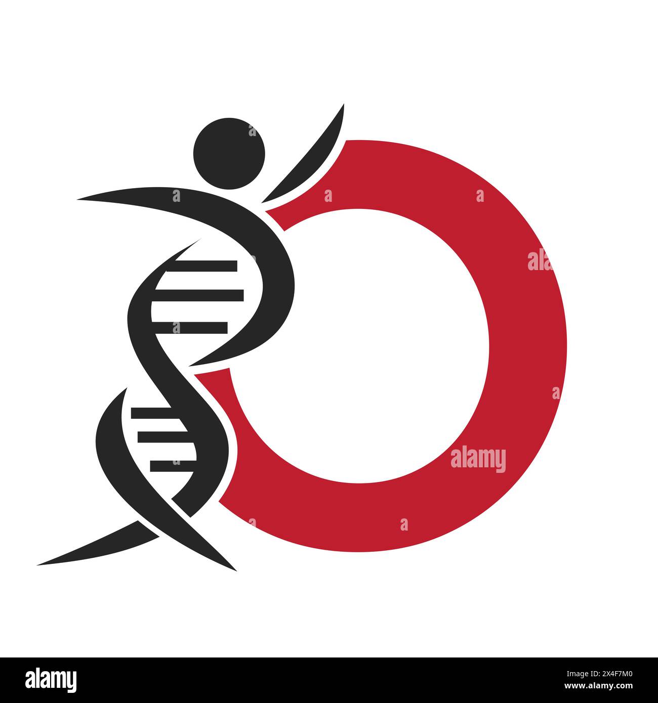 Letter O DNA Logo With Human Symbol. DNA Cell Icon. Health Care Sign ...