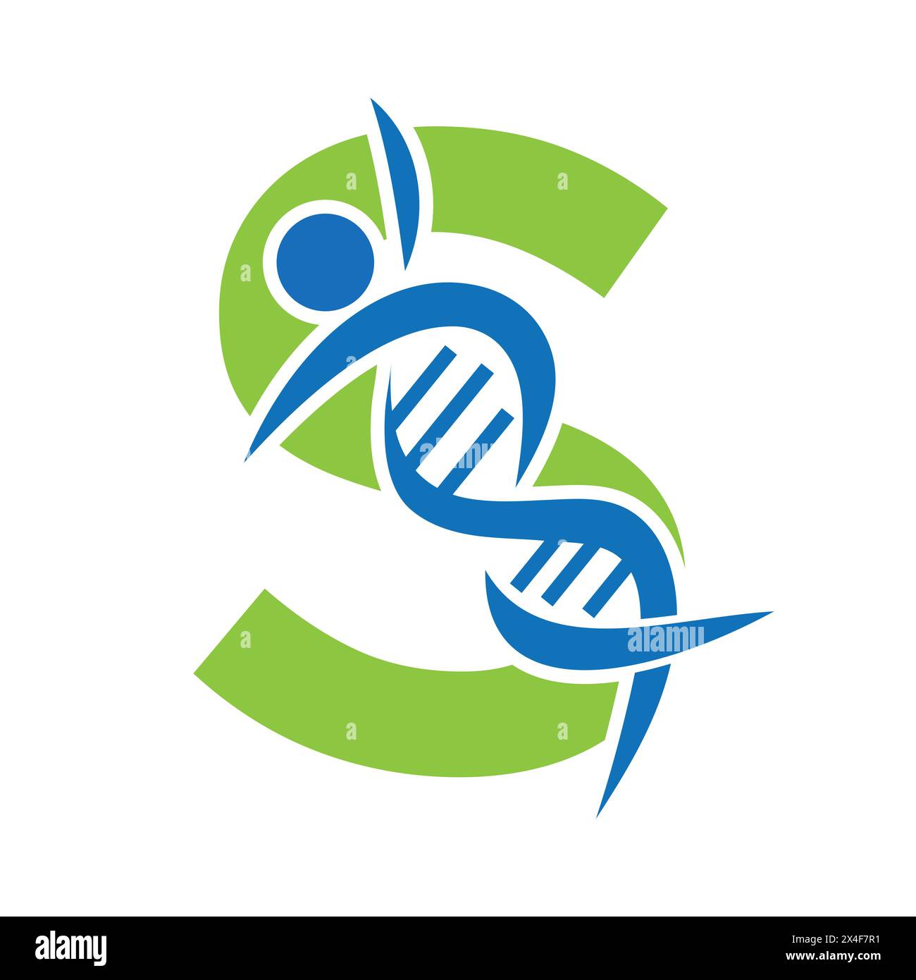 Letter S DNA Logo With Human Symbol. DNA Cell Icon. Health Care Sign ...